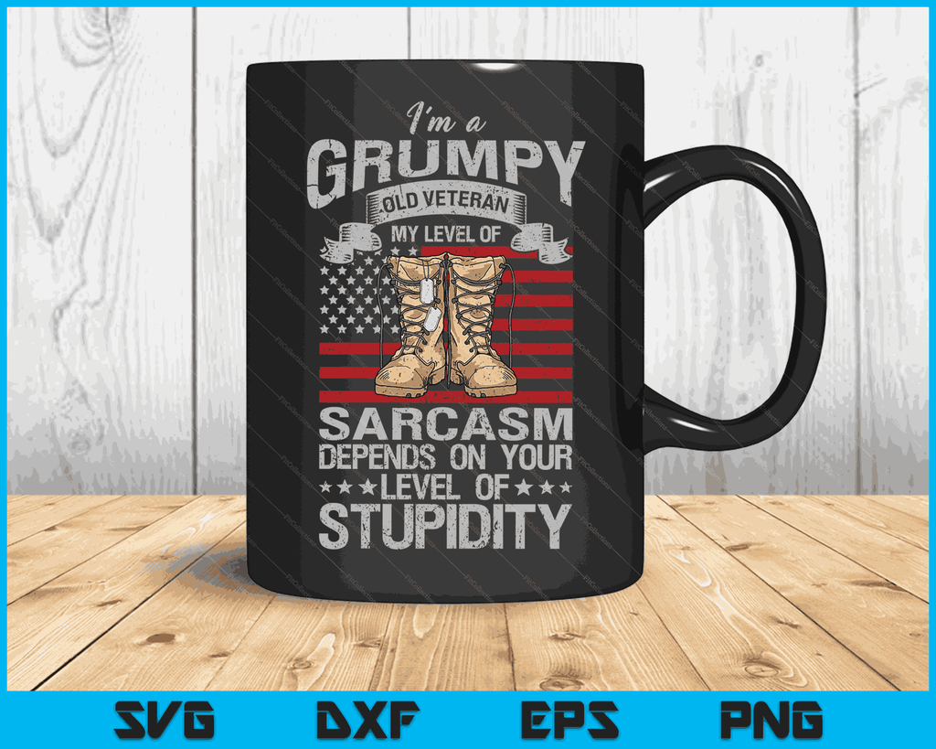 I'm A Grumpy Old Veteran Funny Army US Flag Grandpa SVG Digital Files ...