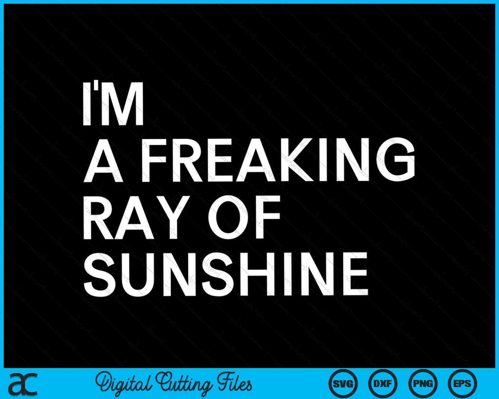 I'm a Freaking Ray of Sunshine Funny Sarcastic SVG PNG Digital Files – creativeusarts