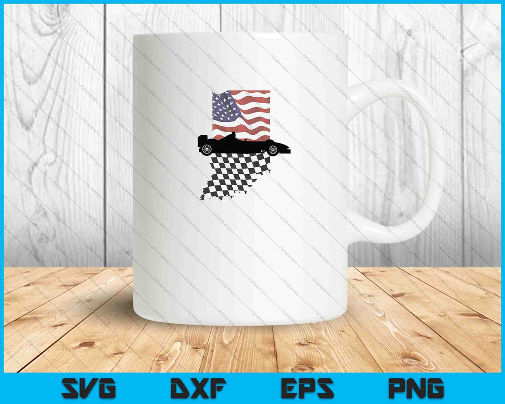Indiana American Flag to Checkered Flag SVG PNG Files – creativeusarts
