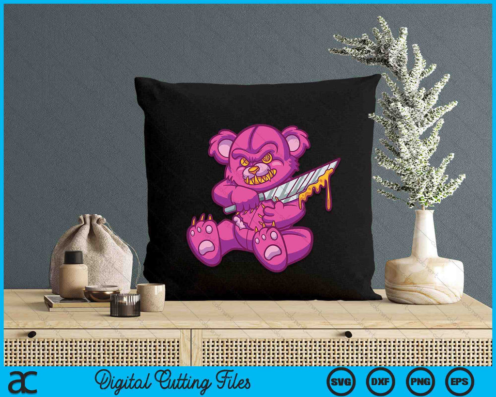 Kawaii Pastel Goth Teddy Bear Gothic Occult Voodoo Halloween SVG Files ...