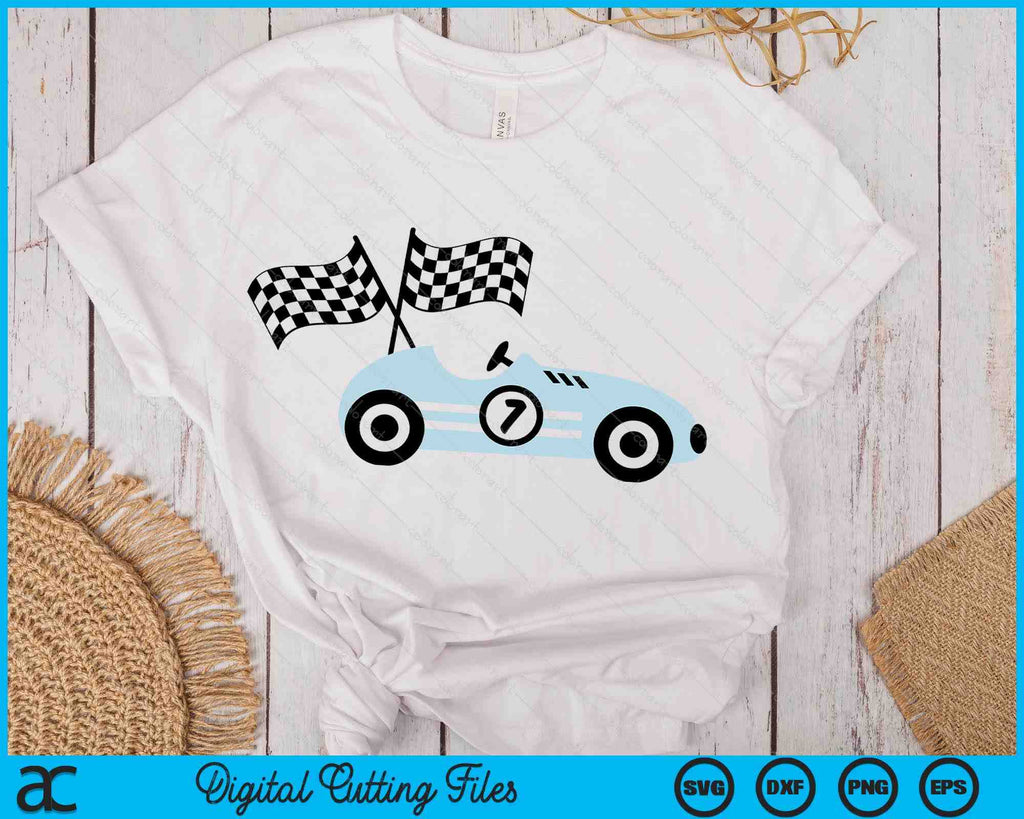 Kids 7th Birthday Race Car 7 Year Old Car Racing SVG PNG File ...