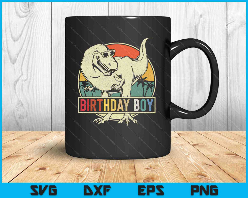 Kids Birthday Boy Dino T Rex Dinosaur Boys SVG PNG Files – creativeusarts