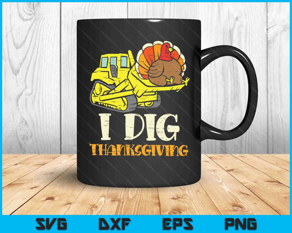 Kids I Dig Thanksgiving Bulldozer SVG PNG Digital Cutting Files ...