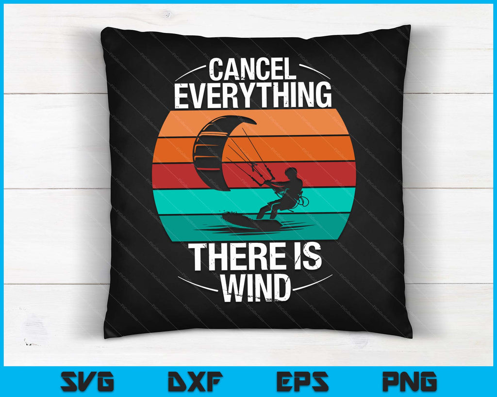 Kitesurf Kiteboarder Vintage Kite Kitesurfing SVG PNG Digital Files ...