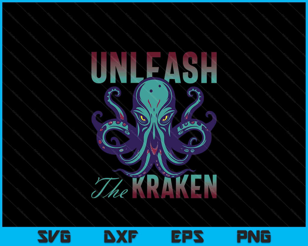 Kraken Sea Monster Vintage Unleash SVG PNG Digital Printable Files ...