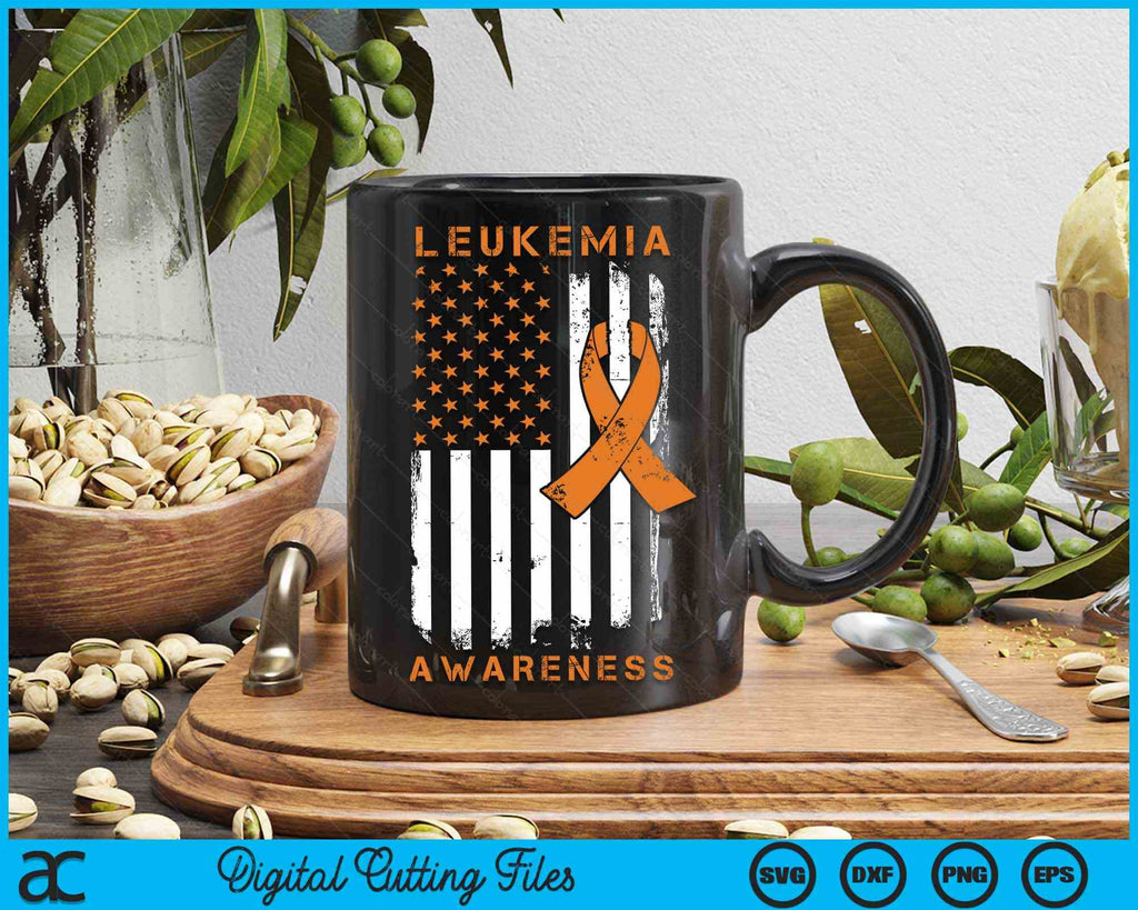 Leukemia Awareness Flag Leukemia Awareness Orange Ribbon SVG Files ...