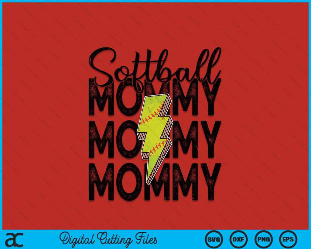Lightning Bolt Softball Mommy SVG PNG Digital Printable Files ...
