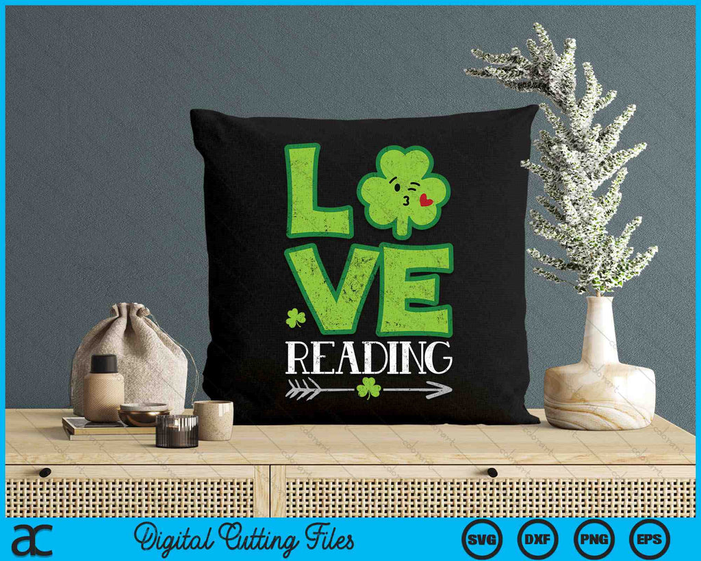 Love Shamrock Reading Teacher St Patricks Day SVG PNG Cutting Files ...