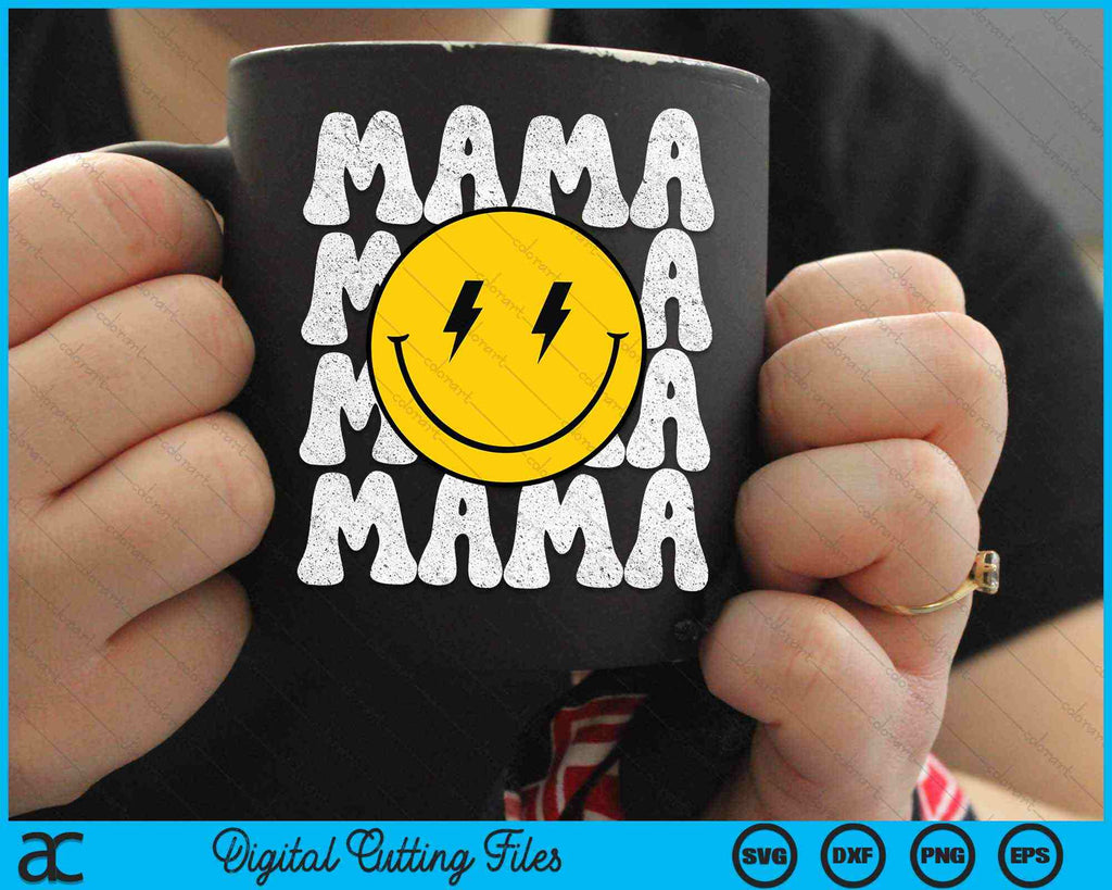 Mama Smiling Face Bolt Eyes Pregnancy Announcement SVG Files ...