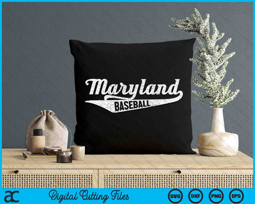 Maryland Baseball Script Vintage Distressed SVG Digital Cutting Files ...