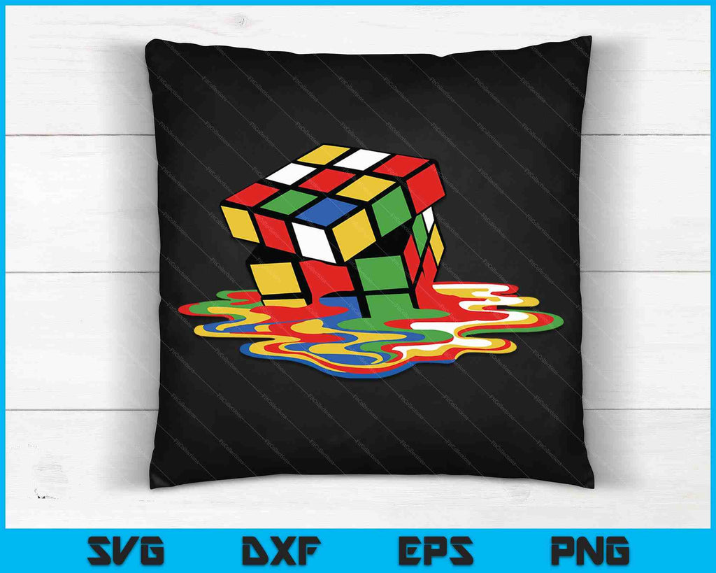Melting Cube Funny Rubik Rubix Rubics Player Cube SVG PNG Files ...