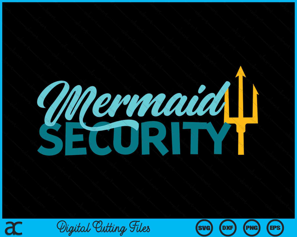 Mermaid Security Birthday Party SVG PNG Digital Cutting Files ...