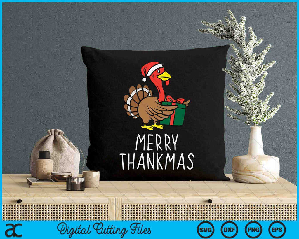 Merry Thankmas Santa Turkey Day Thanksgiving Christmas SVG PNG Files ...
