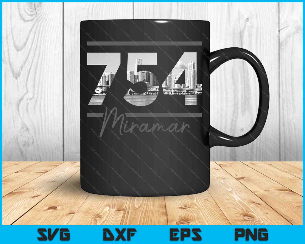 Miramar 754 Area Code Skyline Florida Vintage SVG PNG Files ...