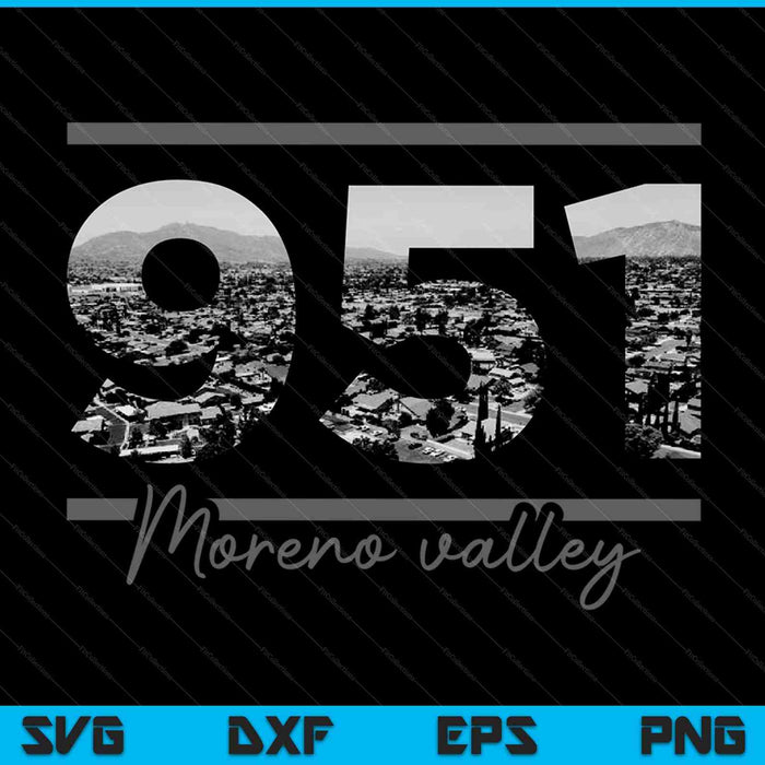 Moreno Valley 951 Area Code Skyline Texas Vintage SVG PNG Files ...