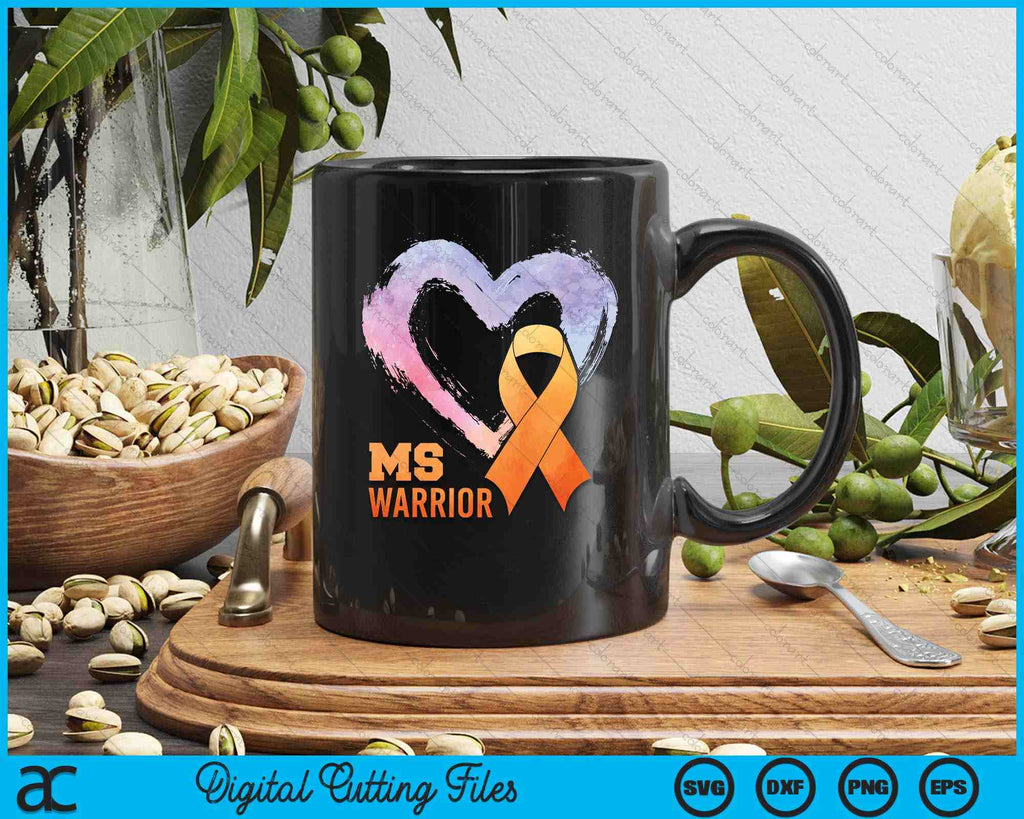 Ms Warrior Heart Multiple Sclerosis Awareness Month SVG PNG Files ...