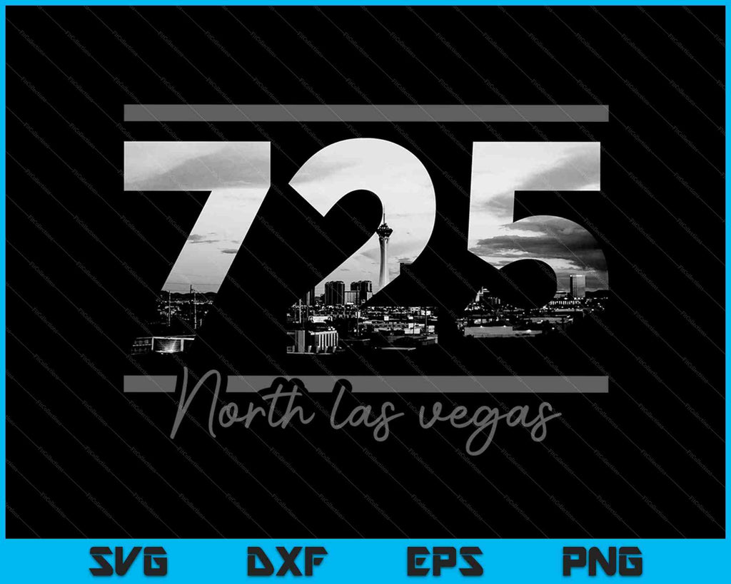 North Las Vegas 725 Area Code Skyline Nevada Vintage SVG PNG Files ...
