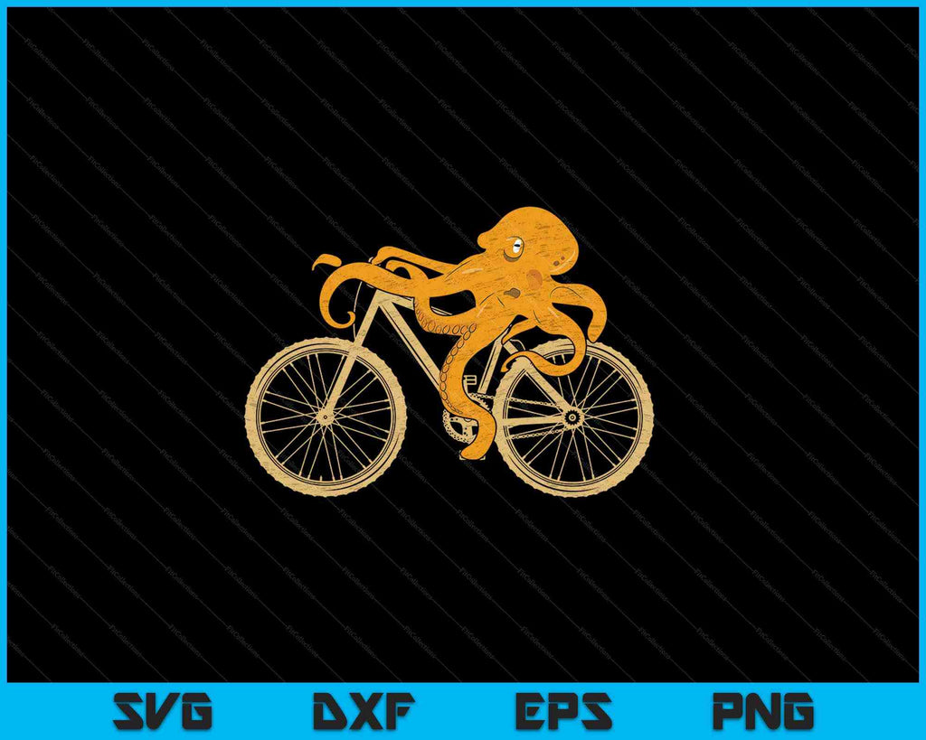 Octopus Riding Bicycle SVG PNG Cutting Printable Files – creativeusarts