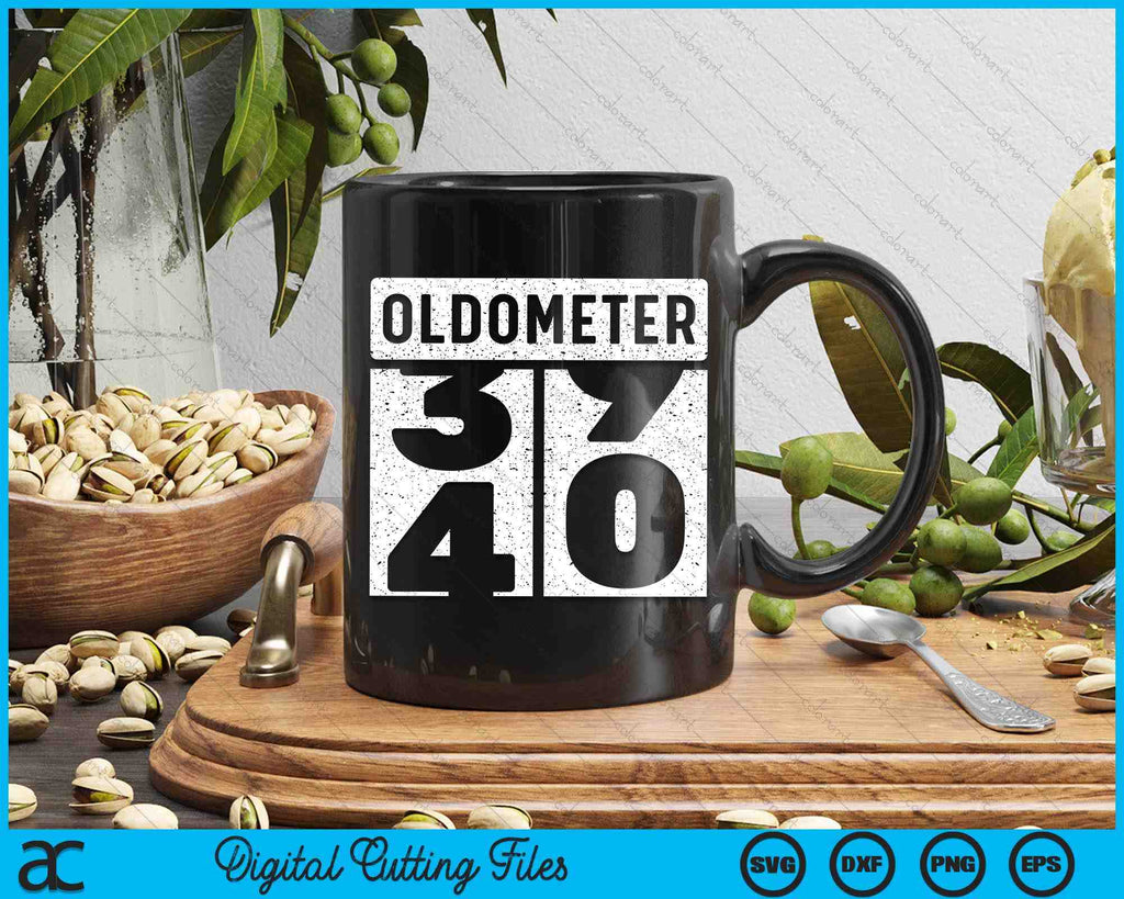 Oldometer Odometer Funny 40th Birthday SVG PNG Digital Printable Files ...