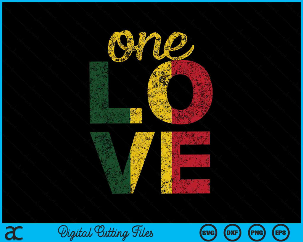 One Love Jamaican Rasta Reggae SVG PNG Digital Cutting Files ...