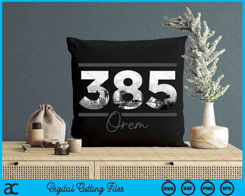 Orem 385 Area Code Skyline Utah Vintage SVG PNG Digital Cutting Files ...