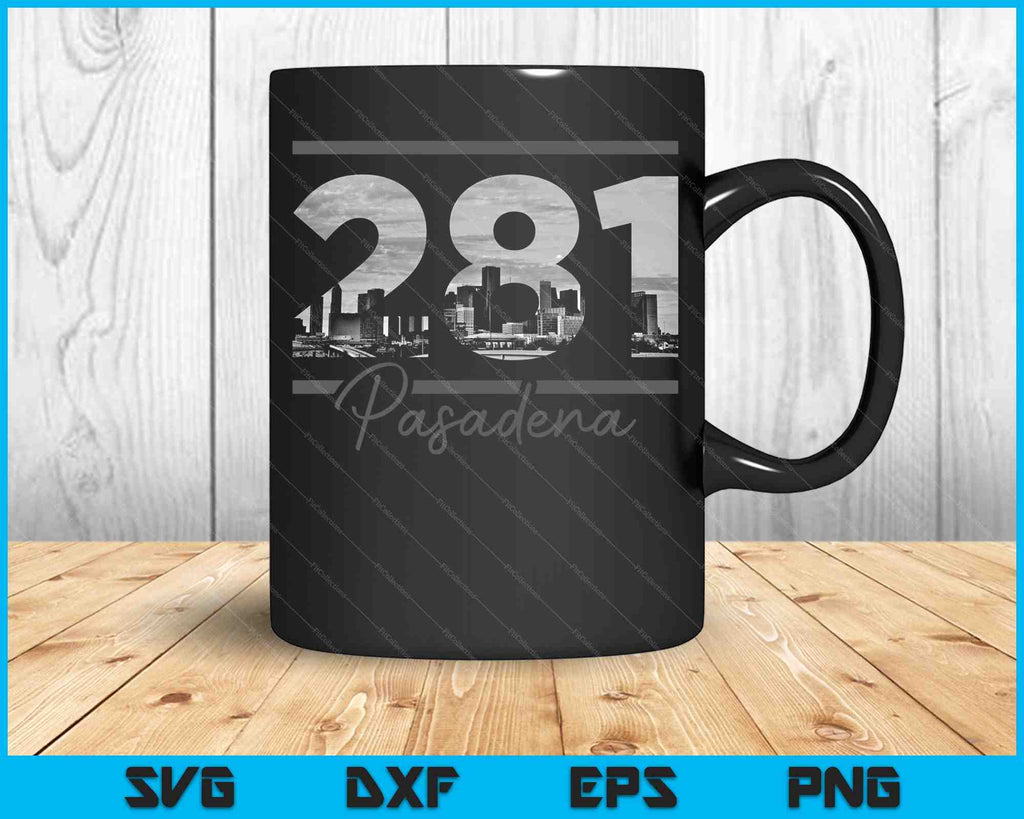 Pasadena 281 Area Code Skyline Texas Vintage SVG PNG Files – creativeusarts