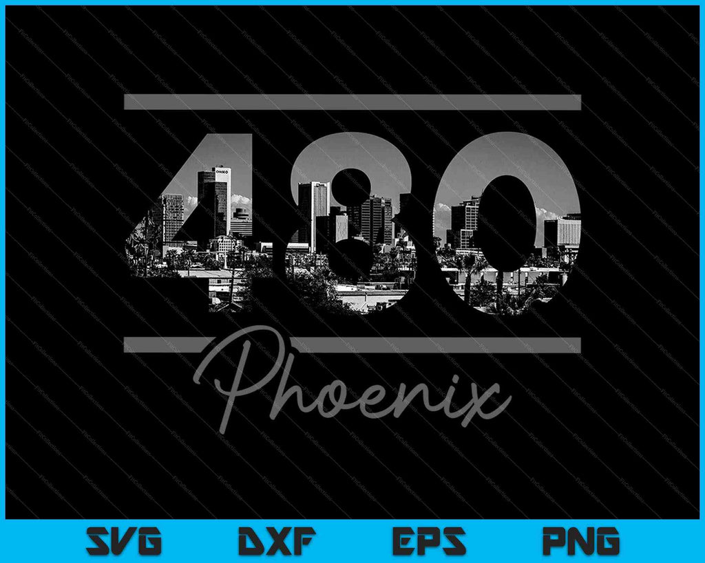 Phoenix 267 Area Code Skyline Arizona Vintage SVG PNG Files ...