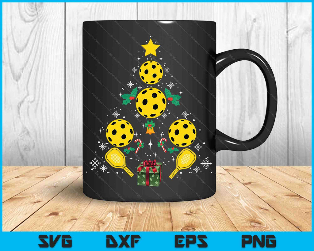 Pickleball Equipment Christmas Tree Christmas pickleball SVG Files ...