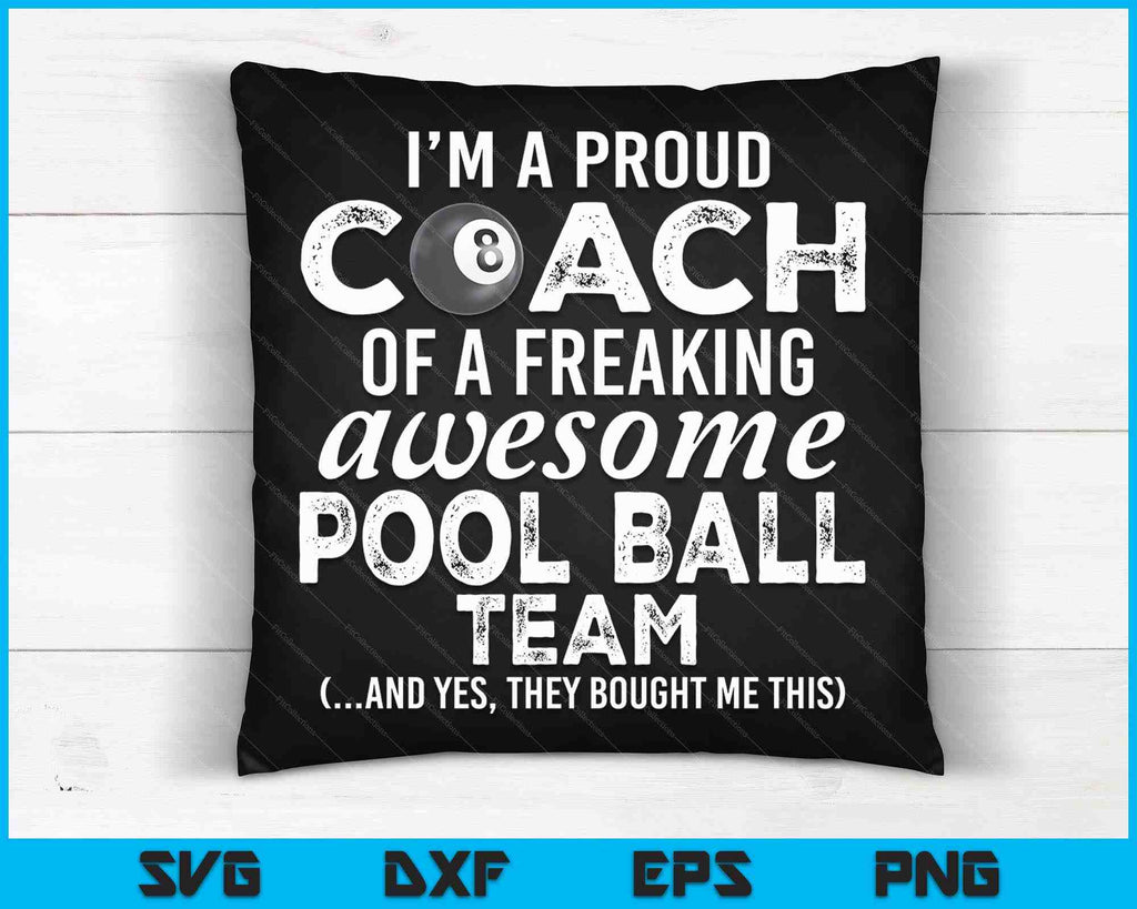 Pool Ball Coach Grappig Bedankt Waardering Cadeau SVG Cutting Files ...