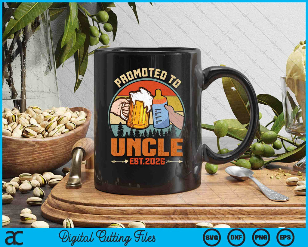 Promoted To Uncle 2026 SVG PNG Digital Printable Files – creativeusarts