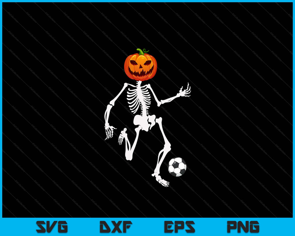 Pumpkin Skeleton Soccer Player Halloween Men Boys SVG PNG Digital File ...
