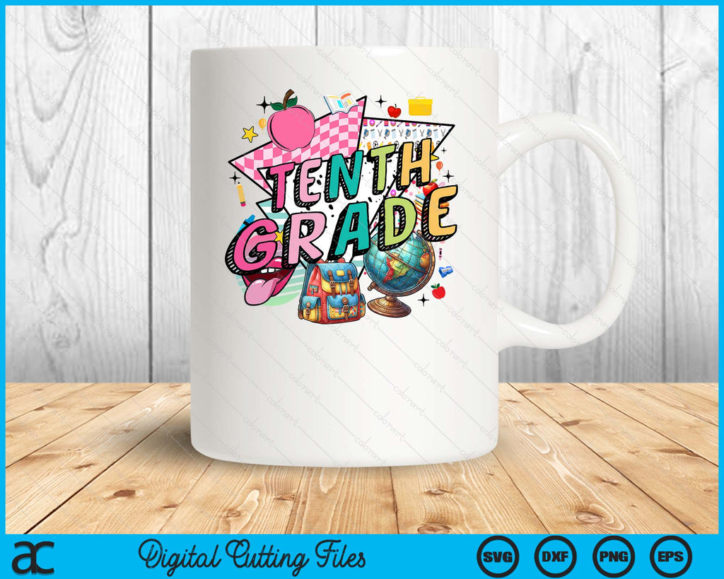 Retro Back To School 10th Grade SVG PNG Digital Printable Files ...
