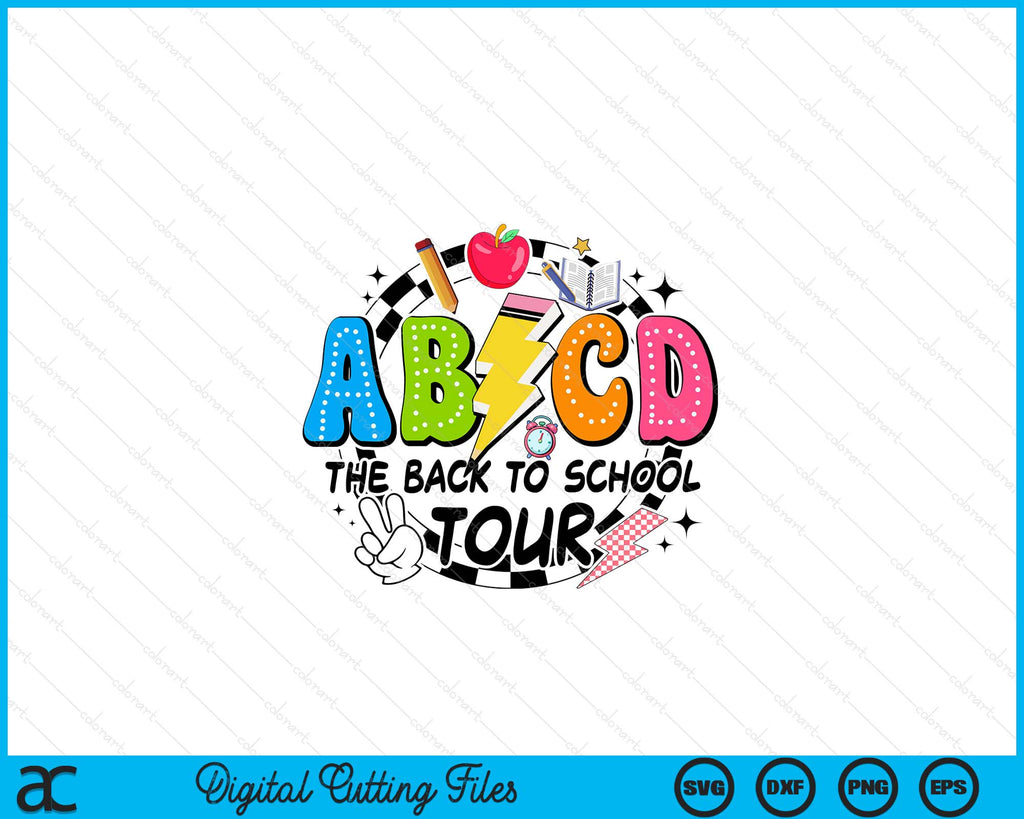 Retro Teacher Tour Back To School ABCD Teacher Tour SVG PNG Files ...