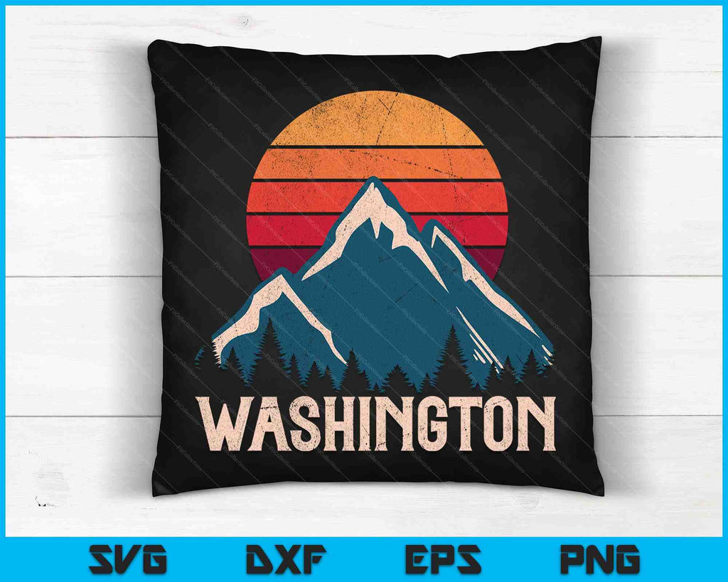 Retro Washington WN Mountains State Outdoor SVG Digital Cutting Files ...