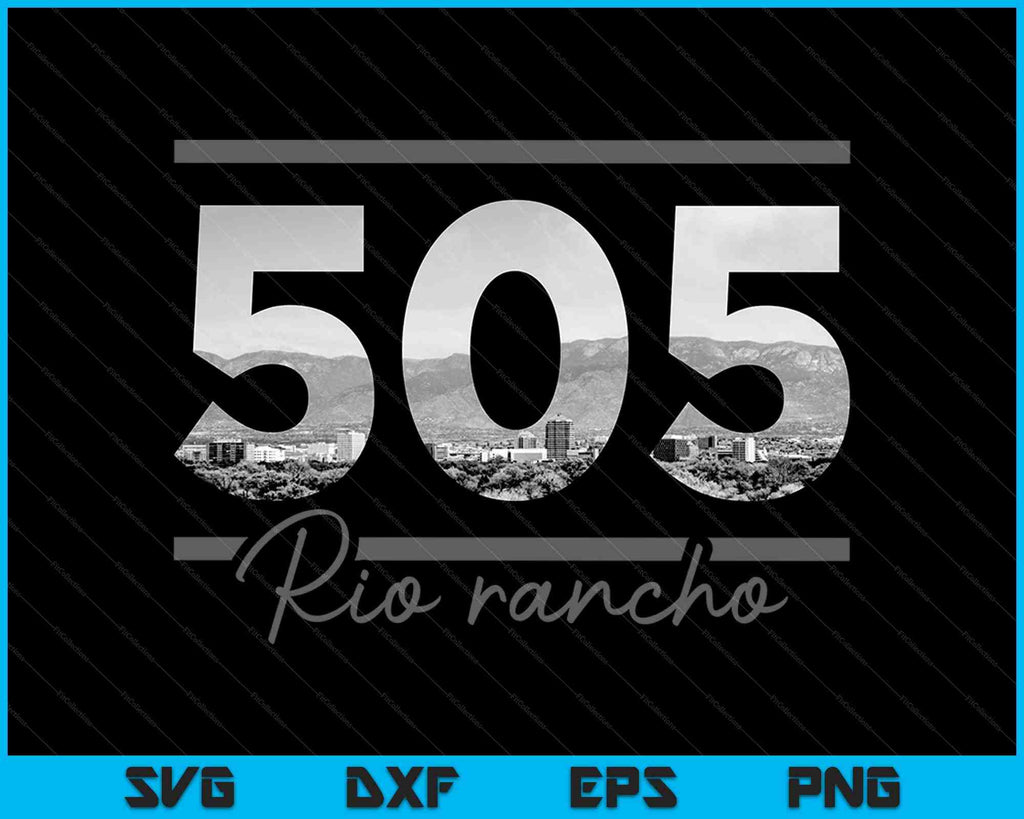 Rio Rancho 505 Area Code Skyline New Mexico Vintage SVG PNG Files ...