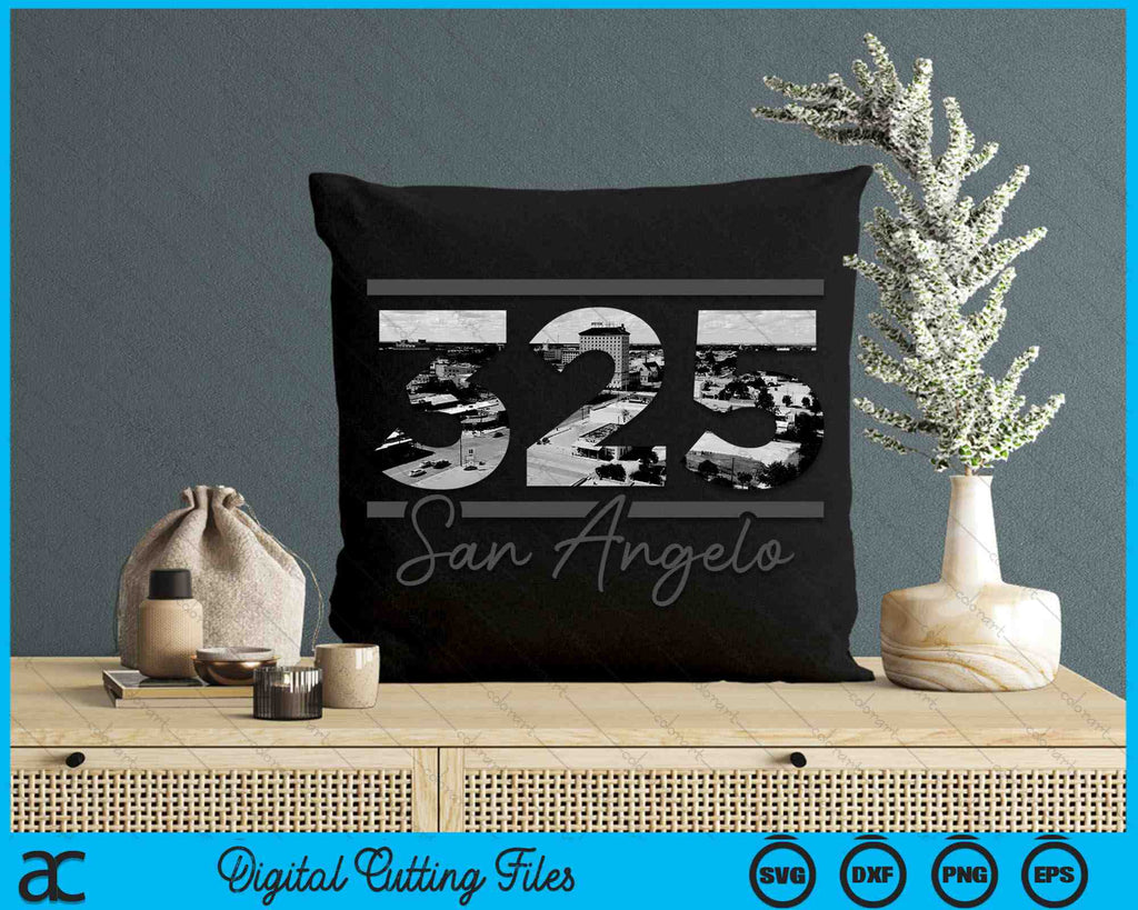 San Angelo 325 Area Code Skyline Texas Vintage SVG PNG Cutting Files ...