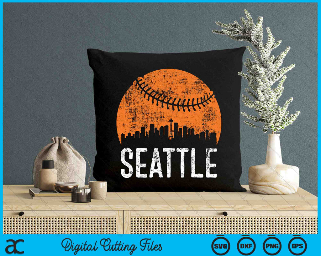 Seattle Skyline Seattle Baseball SVG PNG Digital Cutting Files ...