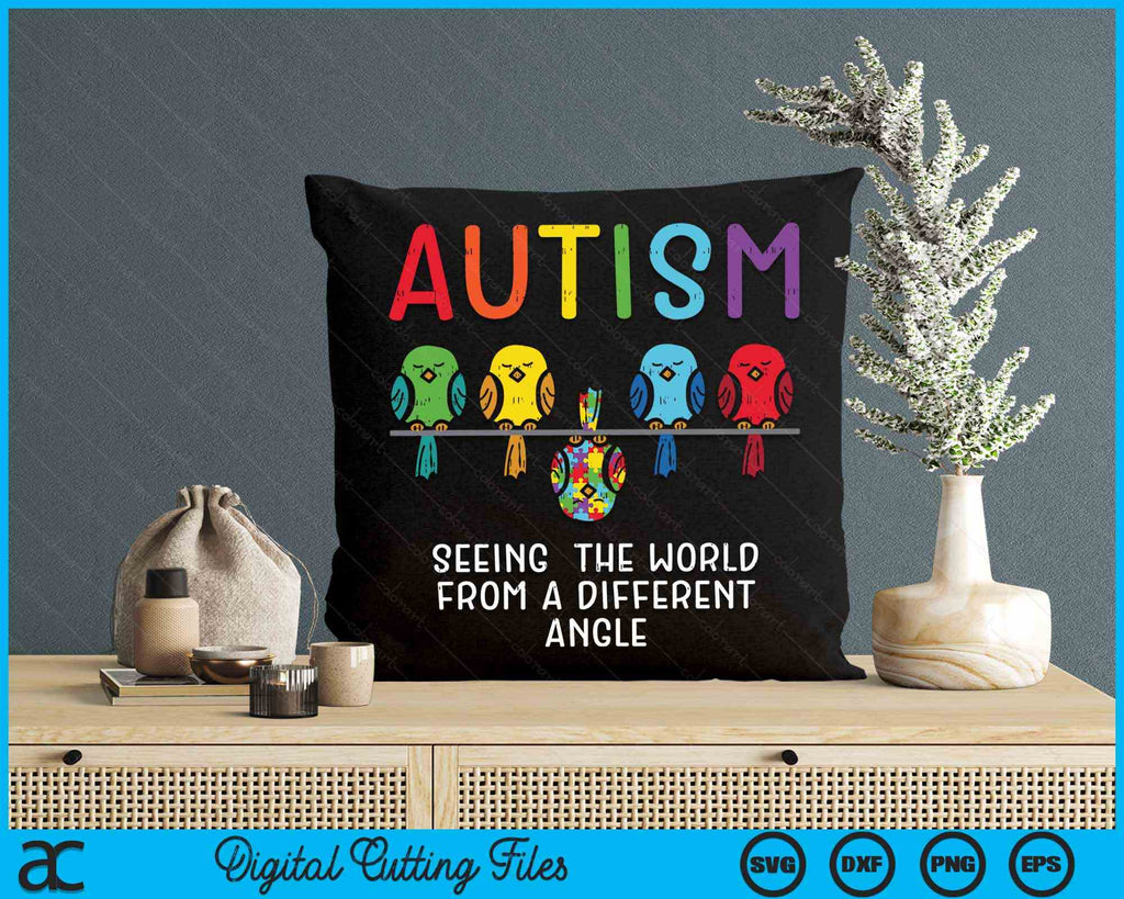 Seeing World From Different Angle Flag Autism Awareness Owl SVG Files ...