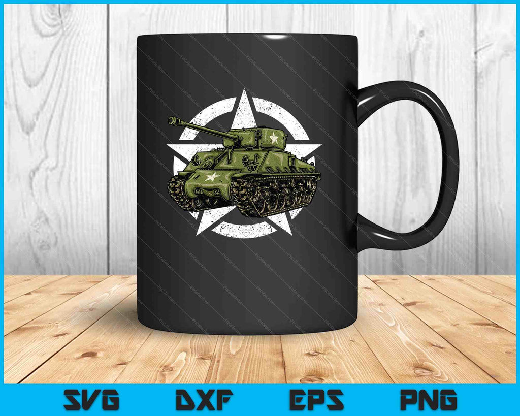 Sherman M4 World War 2 Army Tank Vintage Tank A Military Boy SVG Files ...