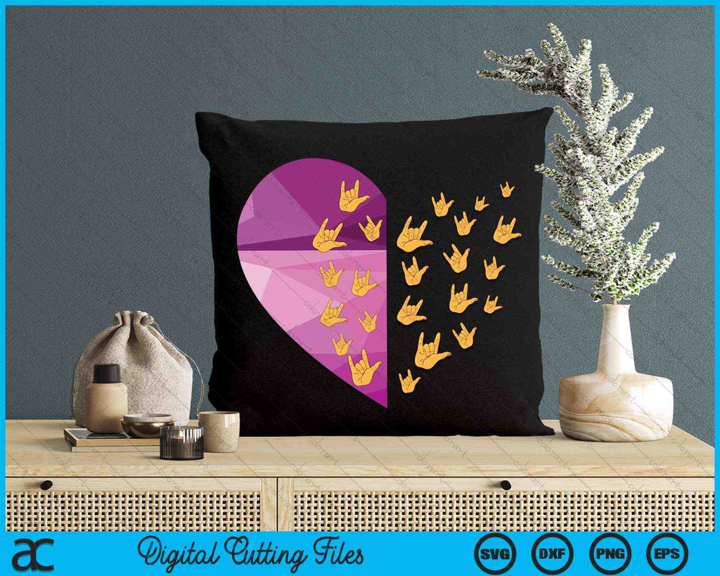 Sign Language Heart ASL Teacher SVG PNG Digital Cutting Files ...
