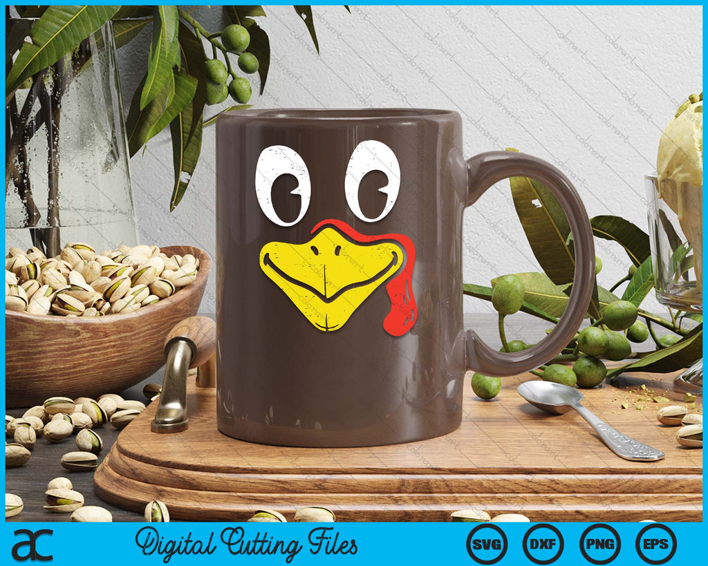 Silly Turkey Face Funny Thanksgiving Dinner SVG PNG Digital Files ...