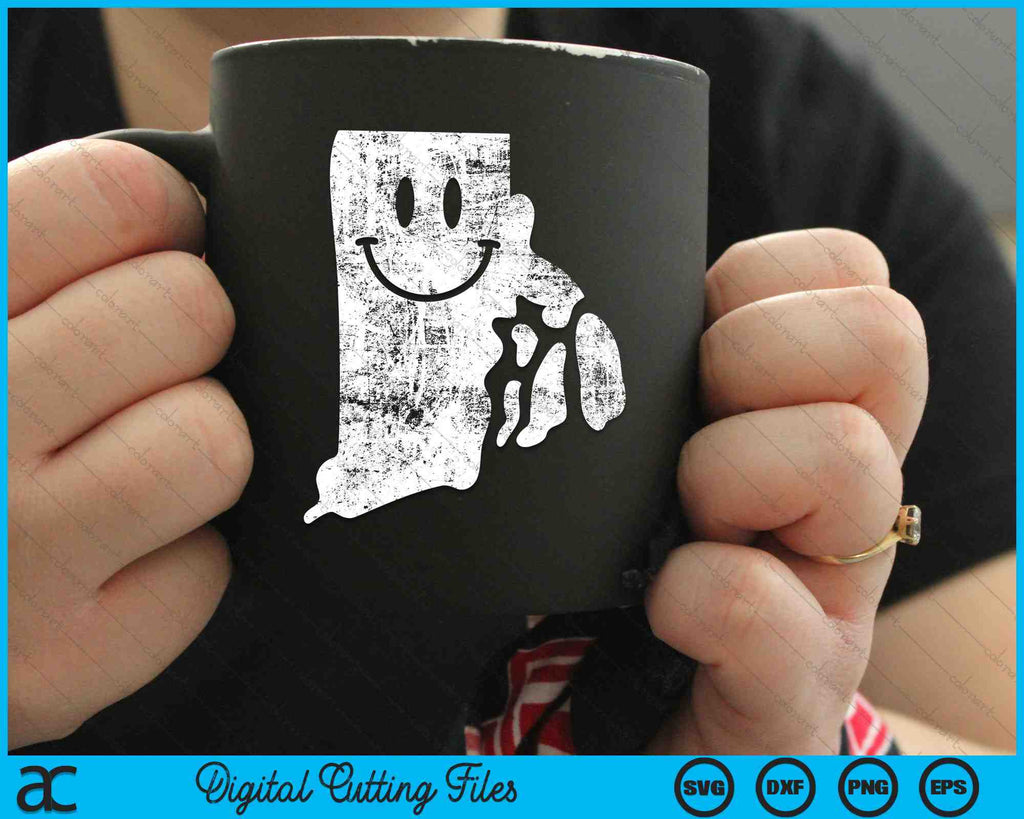 Smiling in RI Funny Rhode Island Happy Face SVG PNG Cutting Files ...