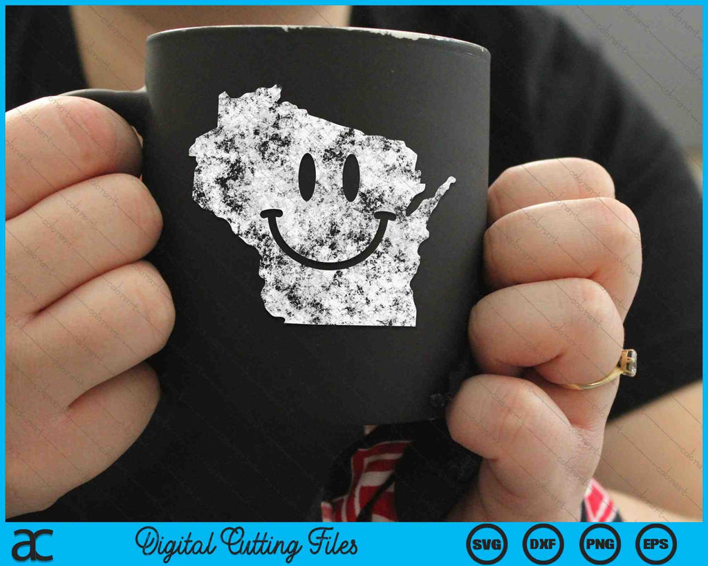 Smiling in WI Funny Wisconsin Happy Face SVG Digital Cutting Files ...