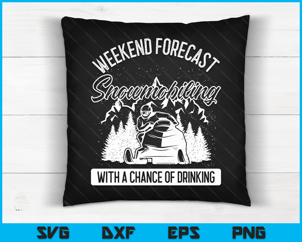 Snowmobile Weekend Forecast Winter Sports Vintage Motor Sled SVG Files ...