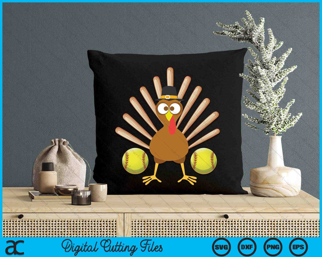 Softball Bat Turkey Thanksgiving SVG PNG Digital Cutting Files ...