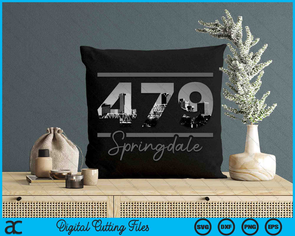 Springdale 479 Area Code Skyline Arkansas Vintage SVG Cutting Files ...