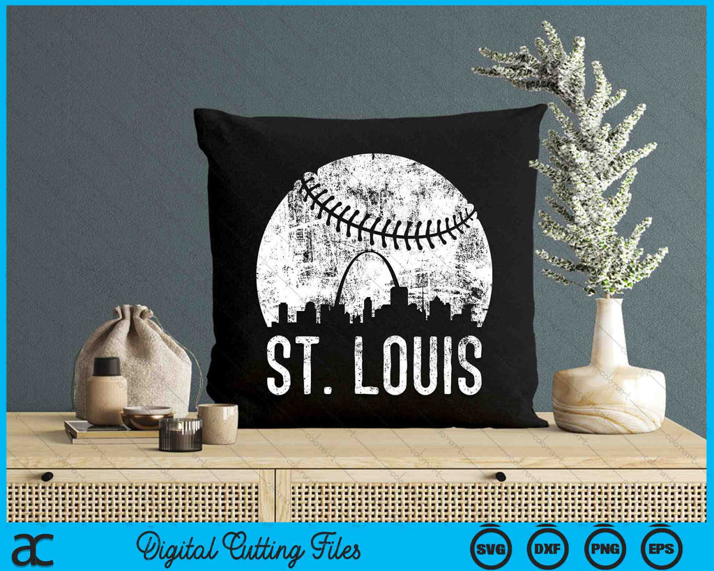 St. Louis Skyline Vintage St. Louis Baseball SVG Digital Cutting Files ...