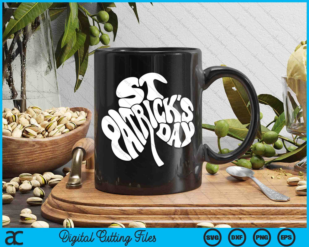 St. Patrick's Day Groovy Shamrock SVG PNG Digital Printable Files ...