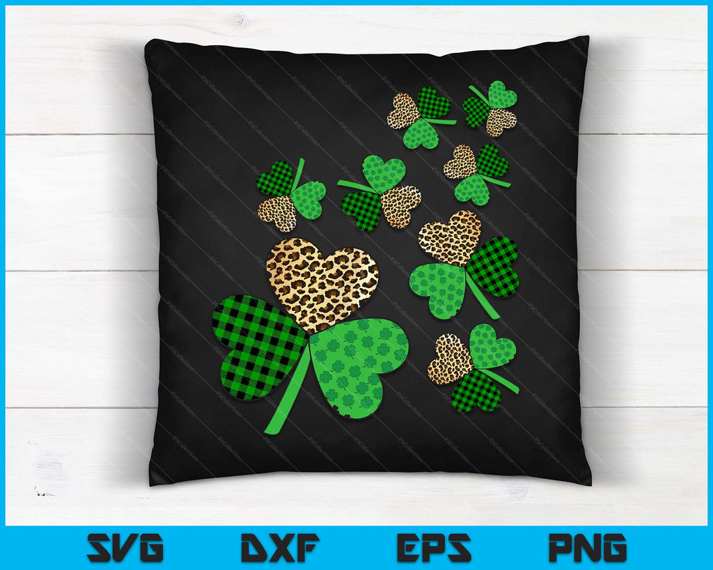 St. Patricks Day Shamrock Irish Leopard Print Women Girls SVG Files ...