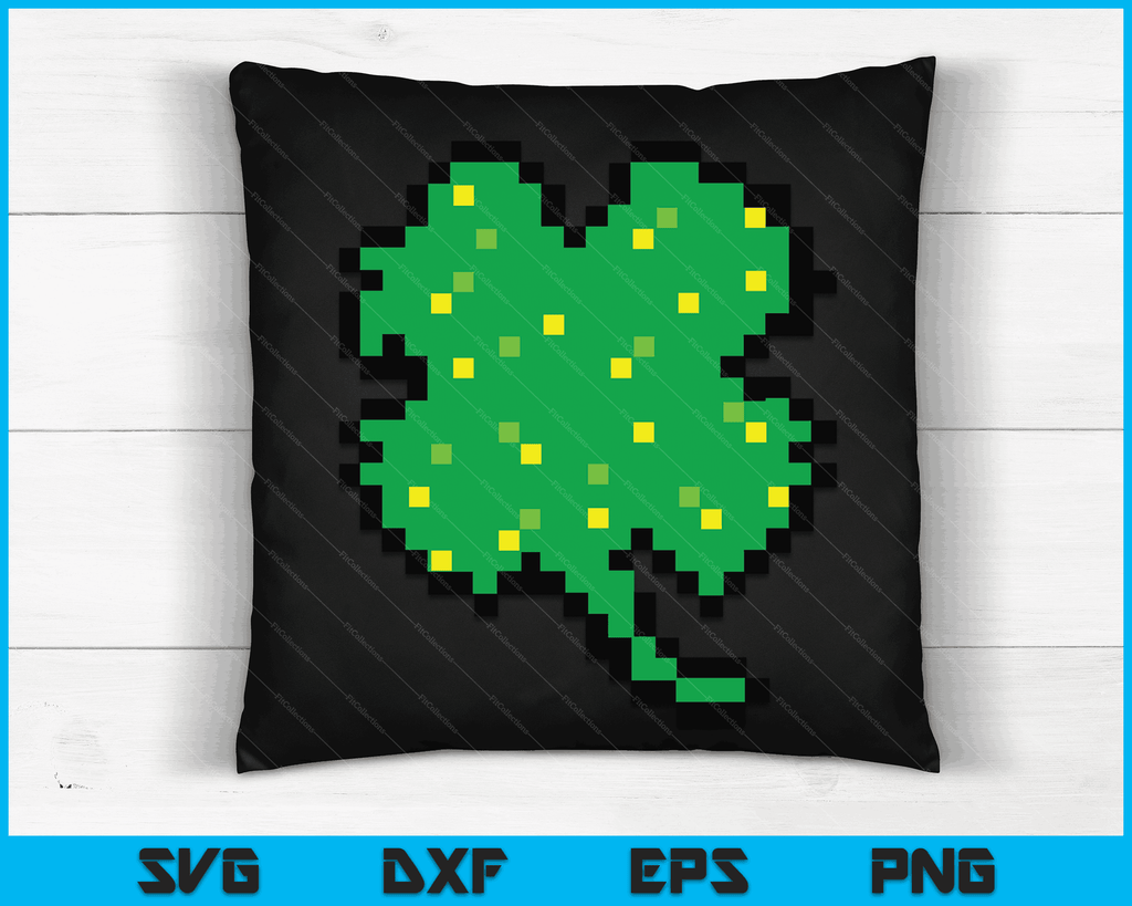 St Patricks Day Gamer Pixel Shamrock Kids SVG Digital Printable Files ...